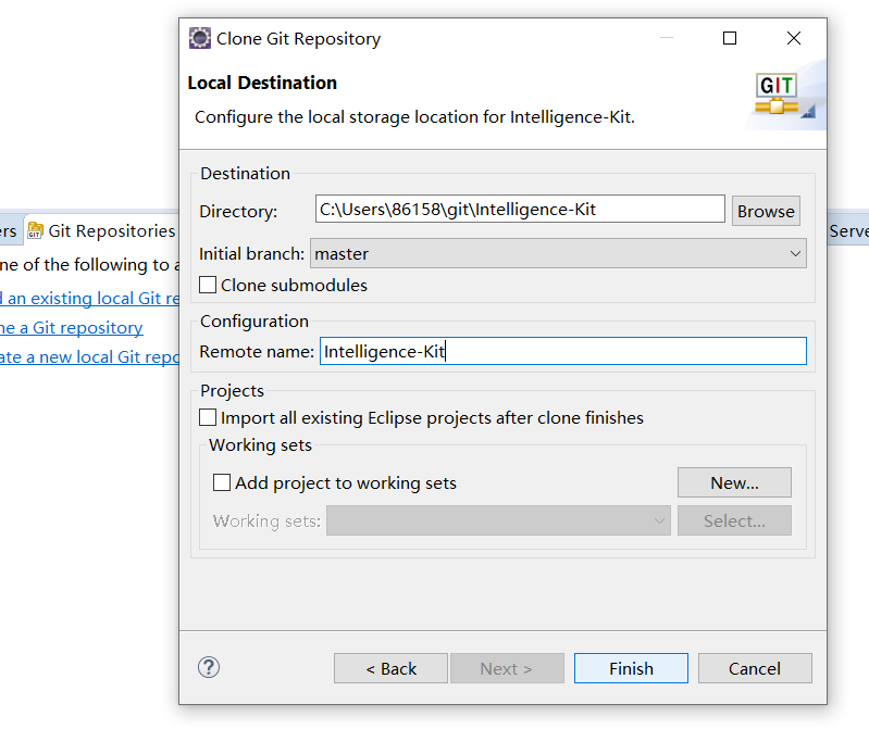GIT项目Clone到Eclipse工作空间图文详解_eclipse 从git导入项目到工作空间-CSDN博客