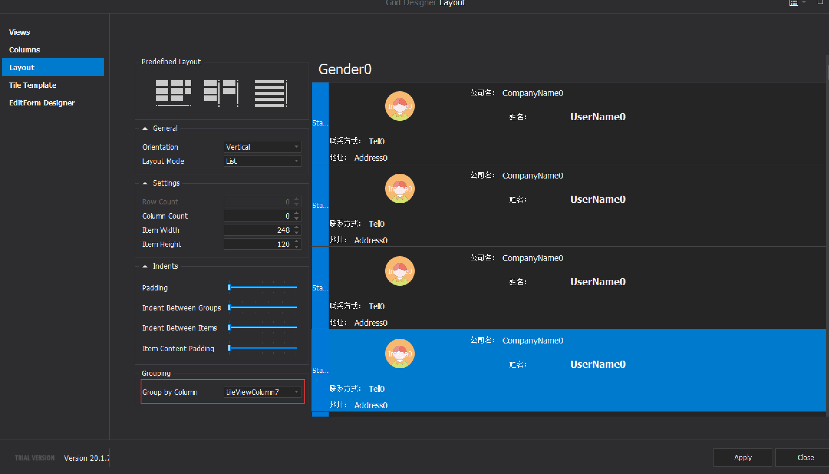 DevExpress-Winform Girdcontrol 之Tile View详解_winform卡片式界面-CSDN博客