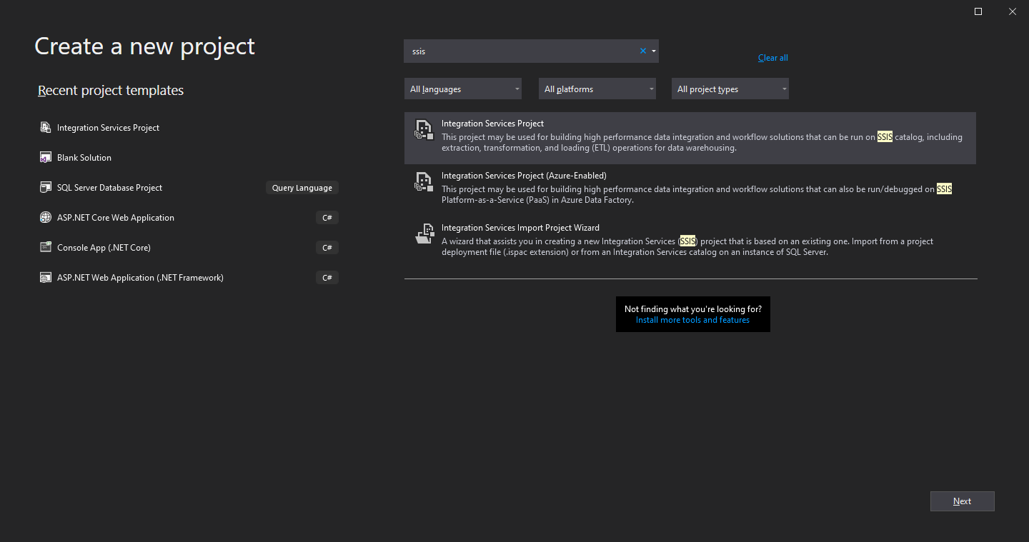 如何在VS2019创建SSIS Package_vs2019 打开dtsx文件-CSDN博客