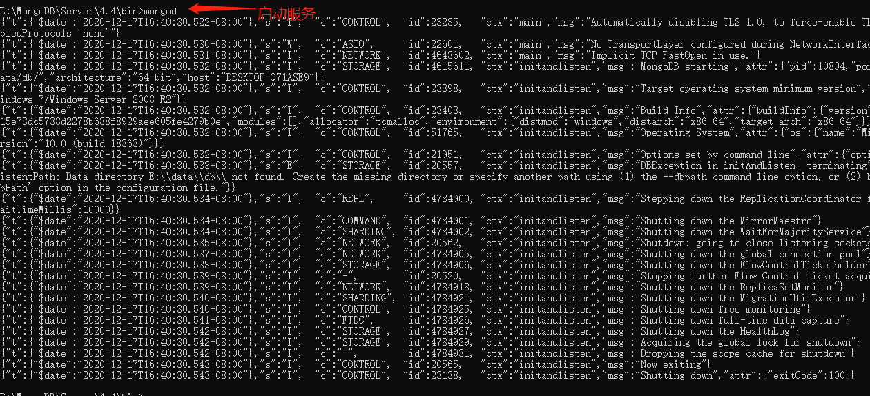 mongoDB（4.4windows）安装配置及简易教程_mongodb 4.4本地安装-CSDN博客