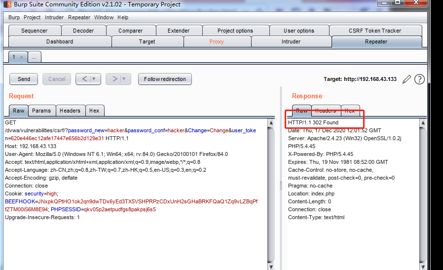 DVWA-CSRF跨站请求伪造全等级绕过方法_csrf token is incorrect-CSDN博客