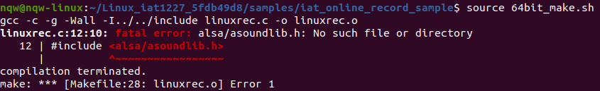 fatal error: alsa/asoundlib.h: No such file or directory - 代码先锋网