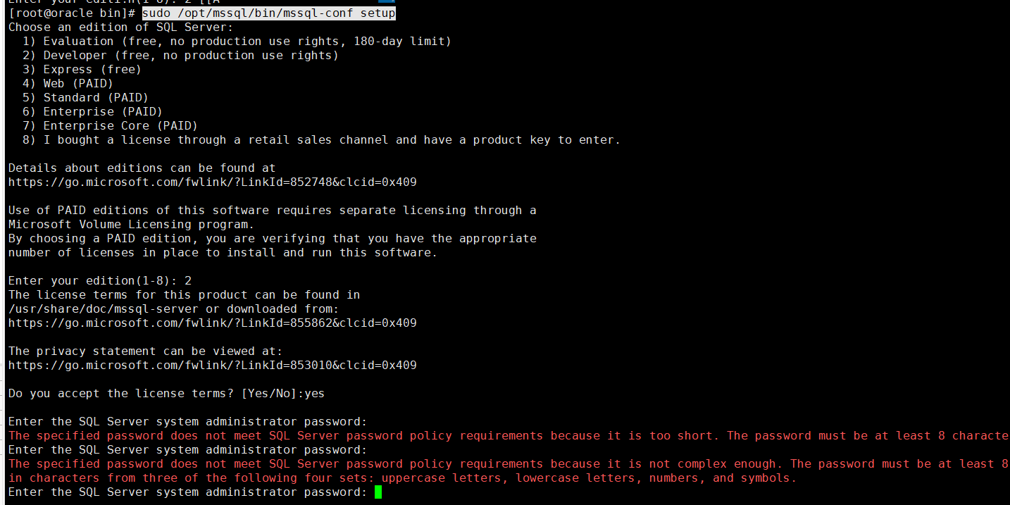 Linux系统中安装SQLServer_linux sqlserver密码策略查看-CSDN博客