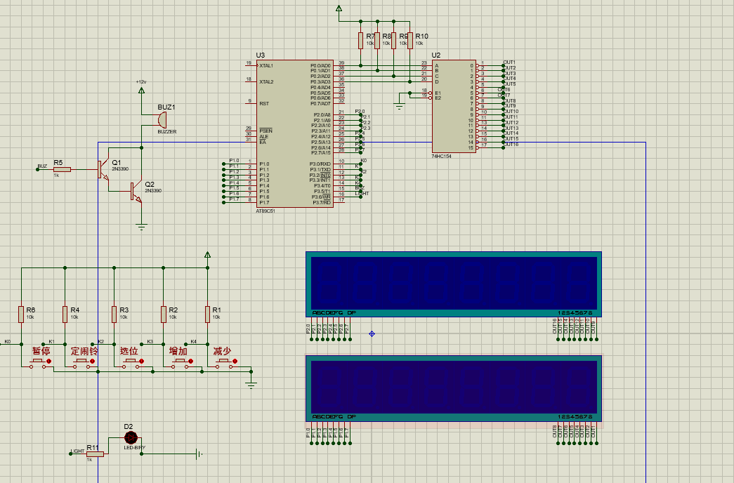 C51汇编实现时间控制器+proteus仿真_proteus定时器汇编-CSDN博客