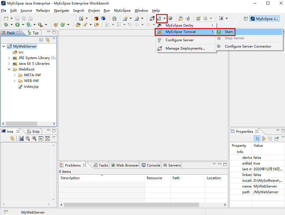 Myeclipse WebServer 之 简单局域网服务器使用（简单实现局域网IP:Port端口访问局域网数据）_mywebserver使用教程-CSDN博客