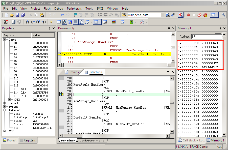 如何从HardFault异常中定位到错误代码_stm32 0xfffffffa 0000 movs r0,r0-CSDN博客
