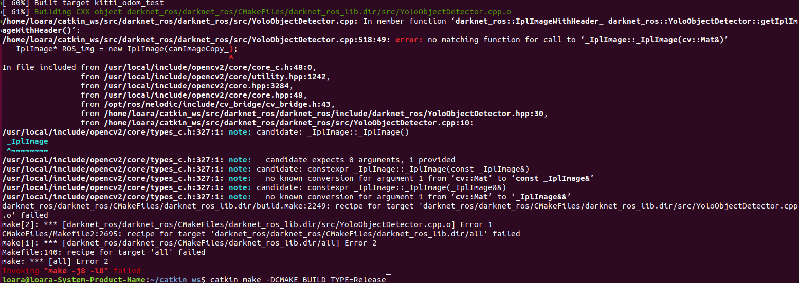 YOLO踩坑：编译darknet_ros报错no matching function for call to ‘_IplImage::_IplImage(cv::Mat&)’的解决方案 ...