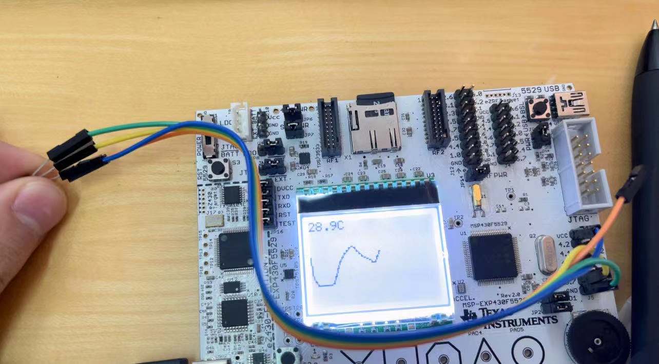 MSP430F5529 温度传感器 DS18B20 LCD显示温度数值 绘制温度曲线 实验 代码 程序_msp430数字温度计-CSDN博客