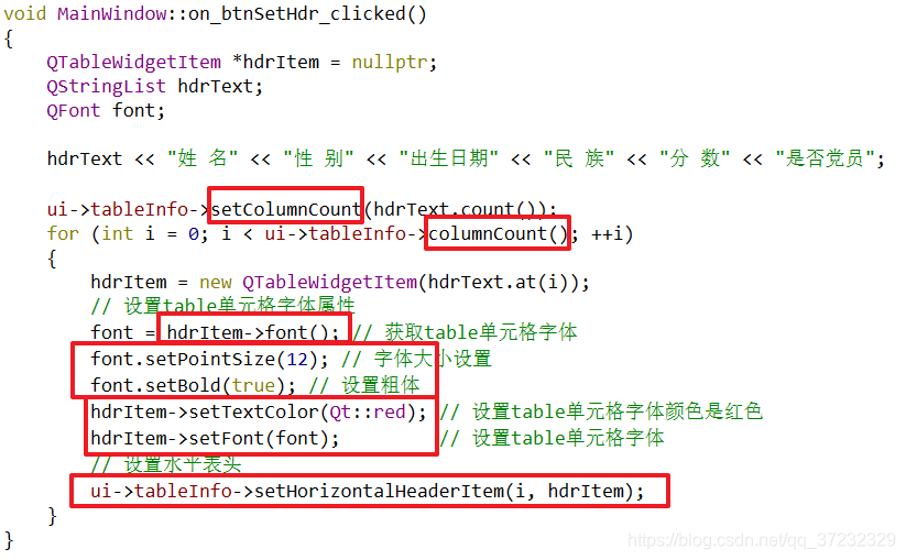 Qt学习笔记 8 Sethorizontalheaderitem Csdn博客