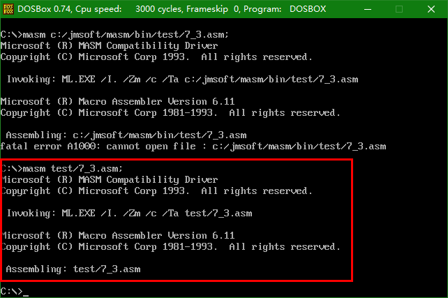 masm编译.asm文件报错fatal errorA1000: cannot open file_masm调试asm文件-CSDN博客