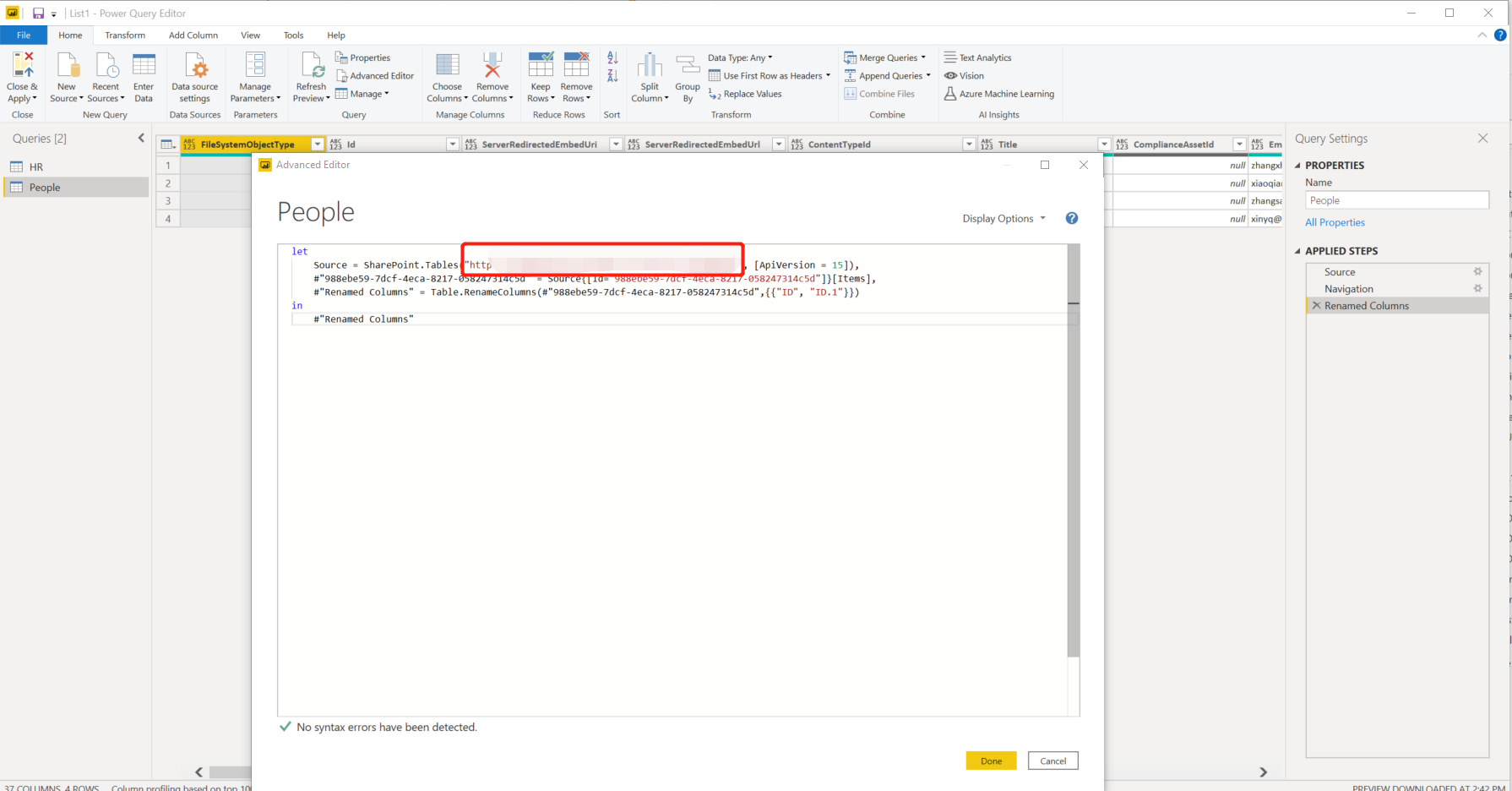 PowerBI-切换SharePoint List数据源_power bi 得数据源,本地文件如何快速替换为sharepoint文件-CSDN博客