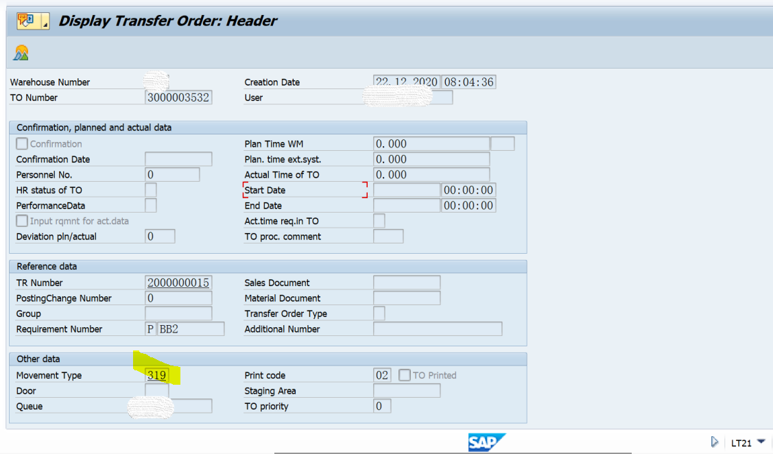 SAP PP COR3不能看工单后续的备料TO单号？_sap cor3-CSDN博客