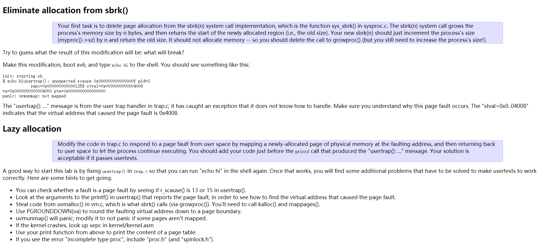xv6 6.S081 Lab4: lazy_xv6实验lazy-CSDN博客