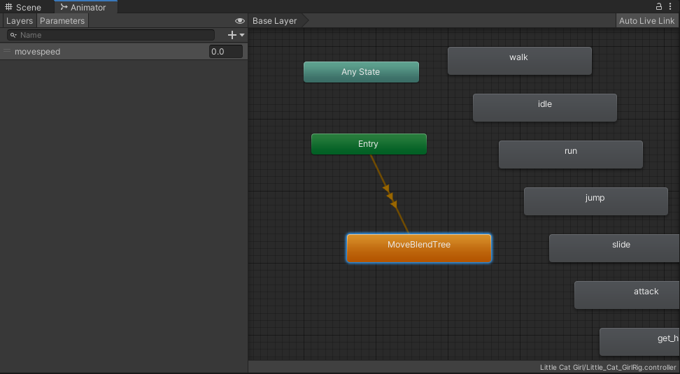 《学Unity的猫》——第十六集：Unity动画使用混合树BlendTree实现动画过渡控制_怎么在blendtree里插入过渡动画-CSDN博客