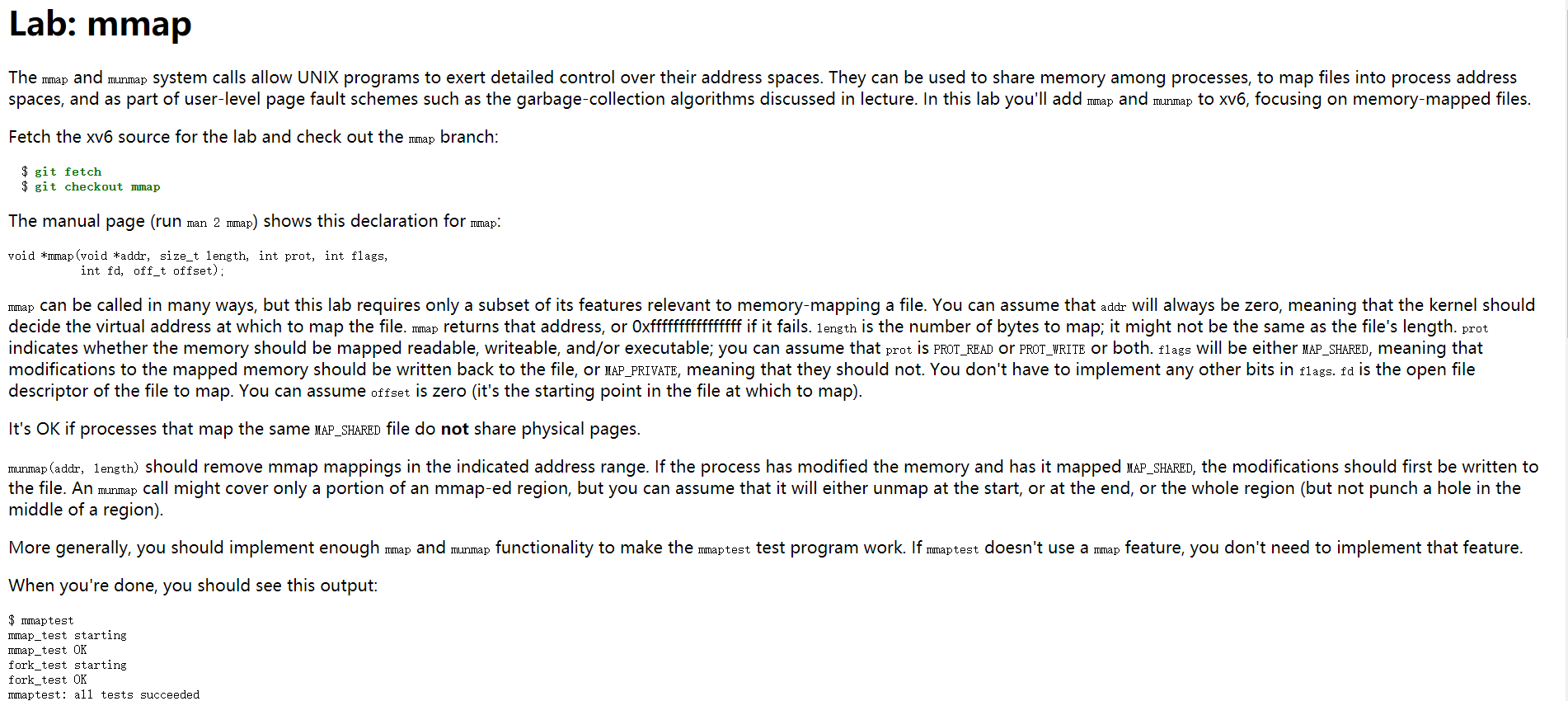 xv6 6.S081 Lab9: mmap_xv6 mmap-CSDN博客