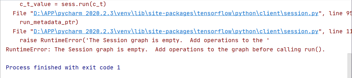 RuntimeError: The Session graph is empty. Add operations to the graph before calling run()_the ...