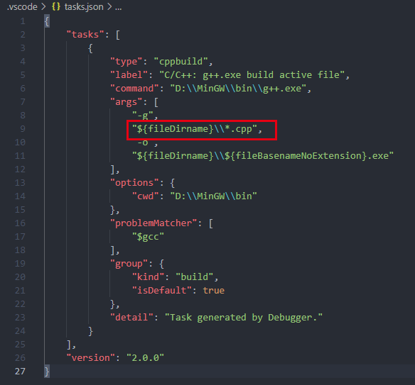 vscode使用tasks.json执行c++多文件编译_tasks.json 多文件包括 .c .c-CSDN博客