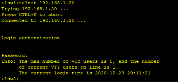 Huawei ENSP Telnet configuration (switch) - Code World