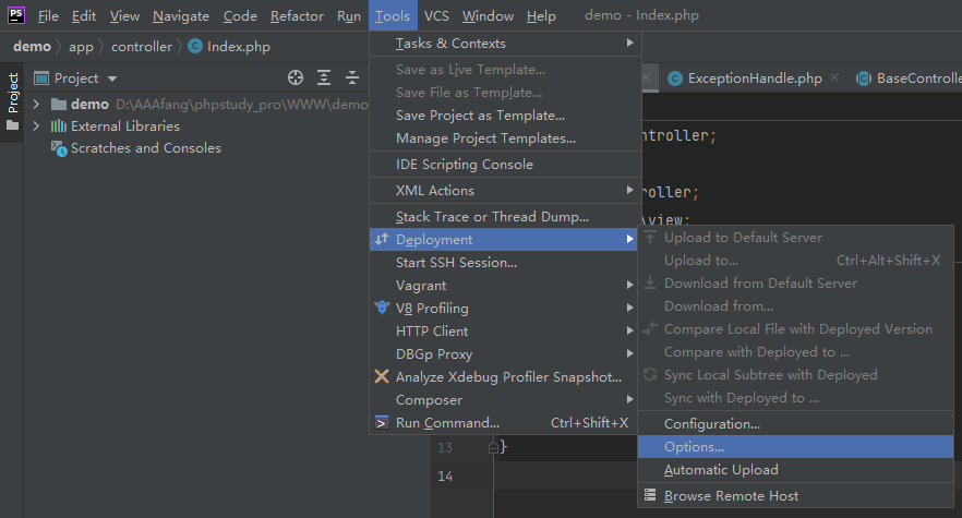 phpstorm中使用FTP功能和自动上传配置介绍_phpstorm ftp上传文件快捷键-CSDN博客