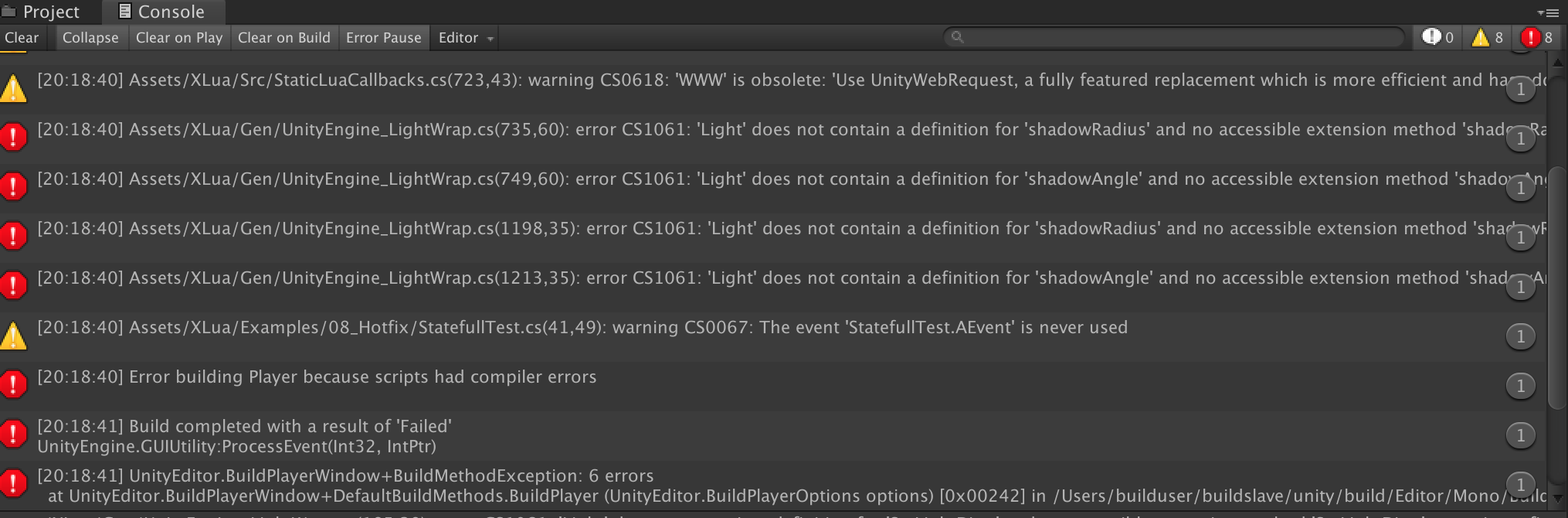 XLua系列讲解_发布工程出错_error cs1061: 'light' does not contain a definitio-CSDN博客