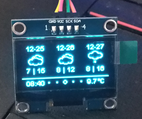 ESP8266+OLED屏实现天气预报+温度显示+NTP时间同步5屏带中文显示字幕_获取的天气数据晴天怎么用汉字显示在oled上-CSDN博客