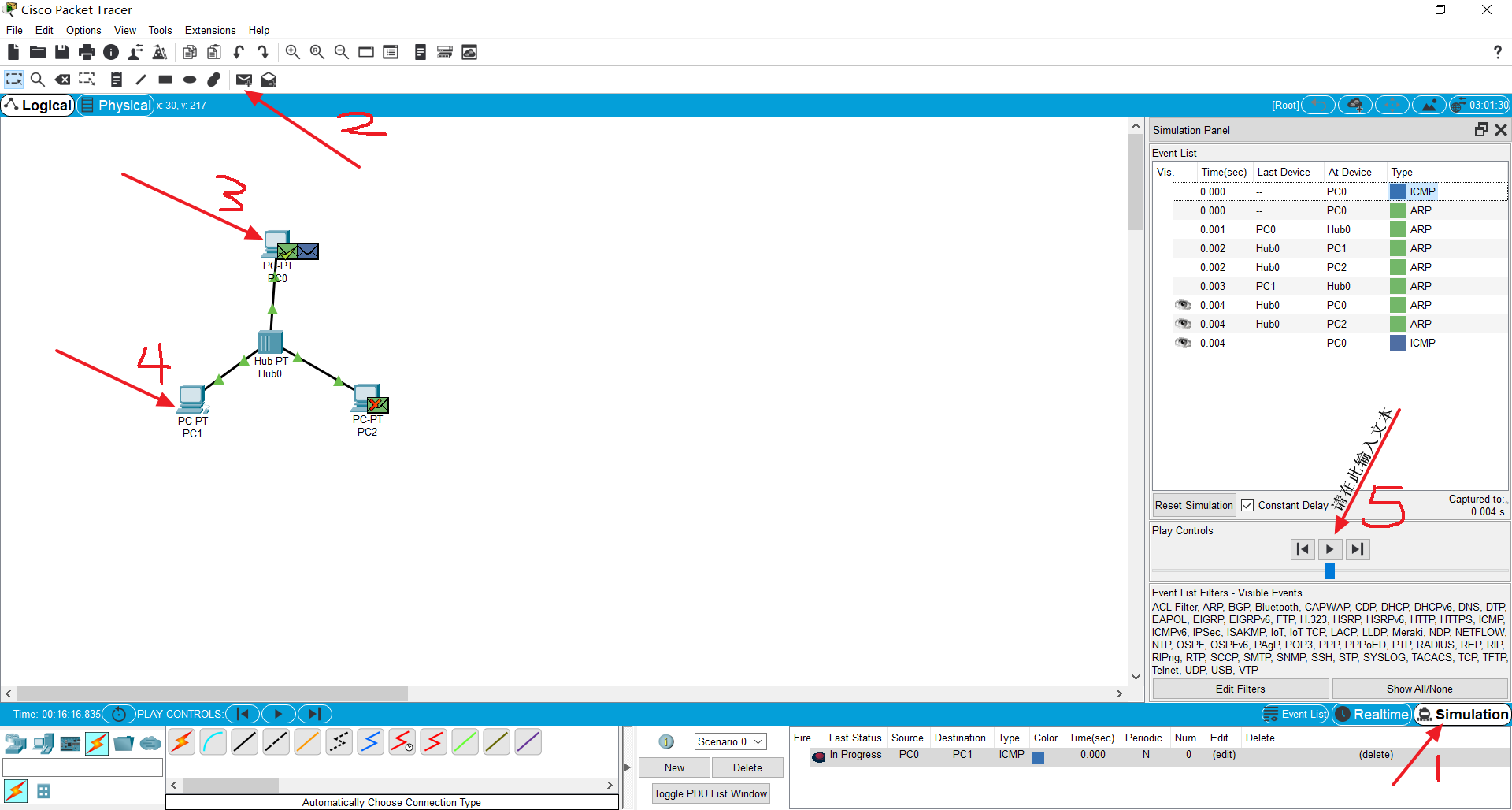 初试Cisco Packet Tracer--1——集线器-CSDN博客