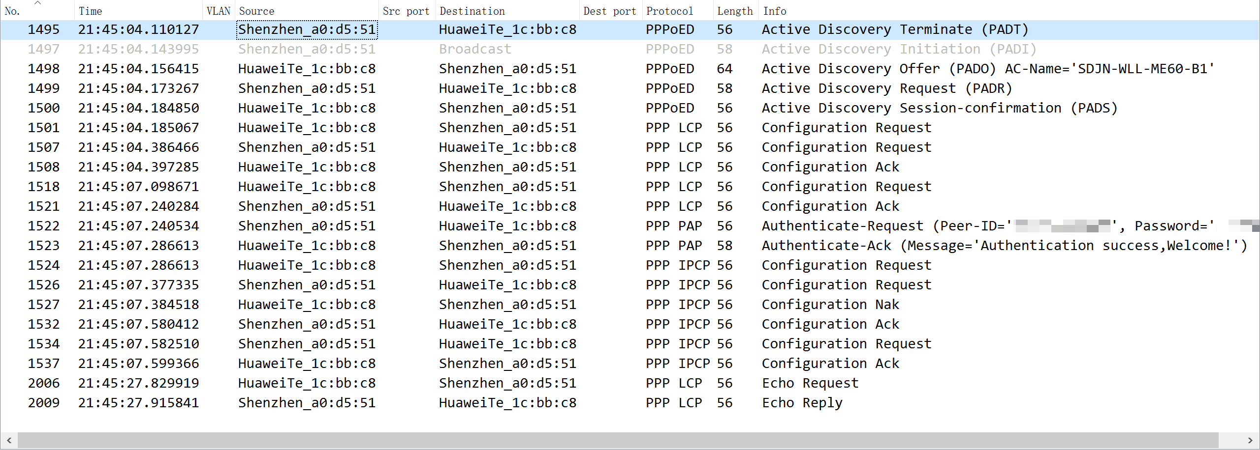 PPPoE 报文实例_pppoe交互过程中分配ip地址是那个报文-CSDN博客