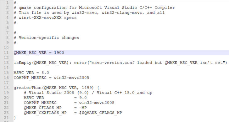 Qt5.9.9编译时报错：:-1: error: msvc-version.conf loaded but QMAKE_MSC_VER isn‘t set_qmake msc ver isn ...