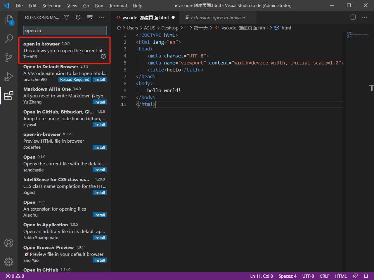 **vscode install open in browser** - Programmer Sought