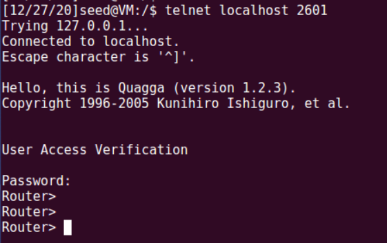 使用quagga/zebra的RIP实验_sudo telnet localhost 2601-CSDN博客