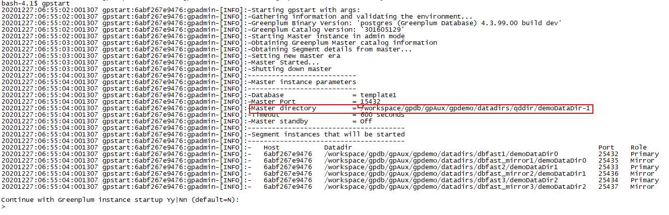 Docker启动单机版GreenPlum(GPDB)数据库_gpstart error: master instance process running-CSDN博客