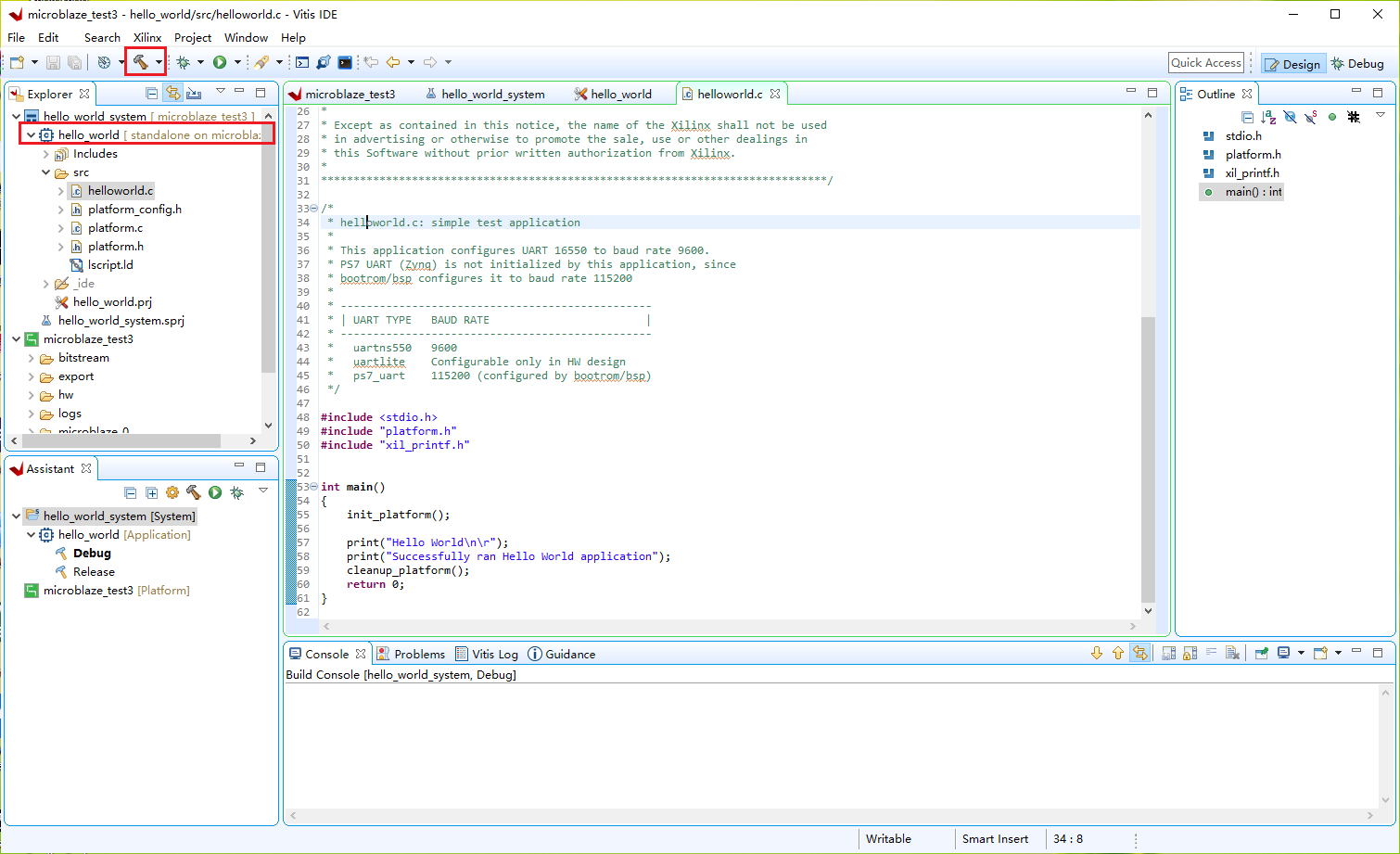 【教程】Xilinx Vivado/Vitis 2020.1创建最简单的MicroBlaze工程运行Hello World C语言程序（不使用外部DDR3内存），并固化到SPI Flash ...