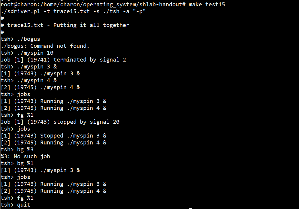操作系统实验---Writing Your Own Unix Shell_学会编译tsh.c,调用tsh文件tracexx.txt的功能验证方法 1. 使用make命令编译t-CSDN博客