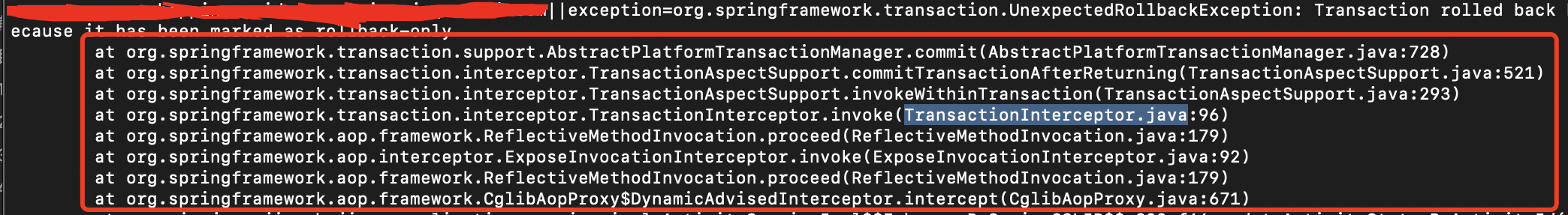 Transaction rolled back because it has been marked as rollback-only 异常 ...