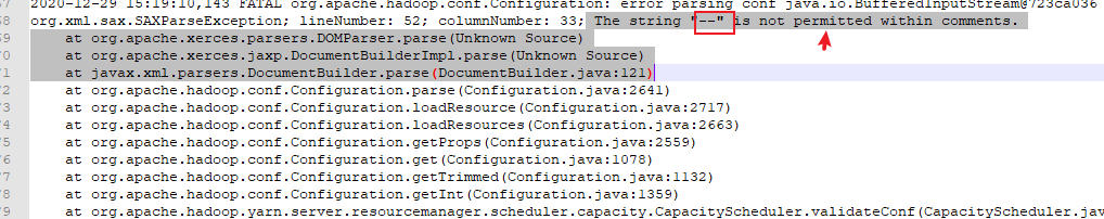 坑爹的一次bug，ClassNotFoundException:yarn.server.resourcemanager.CapacityScheduler,(xml配置异常，隐蔽的错误 ...