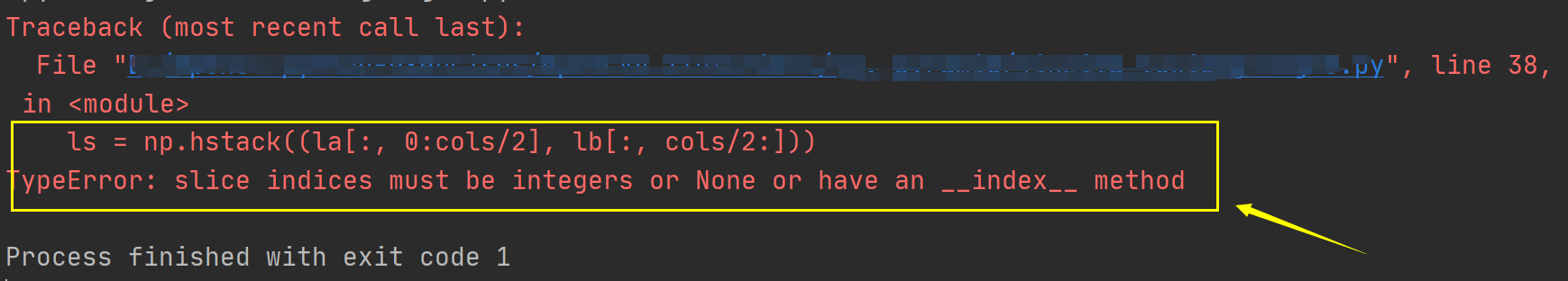TypeError: slice indices must be integers or None or have an __index__ ...