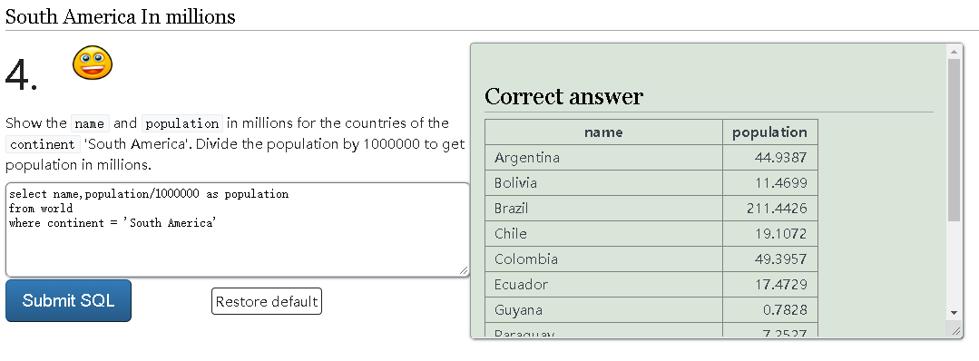 sqlzoo SELECT from WORLD Tutorial 练习答案_tutorial world答案-CSDN博客