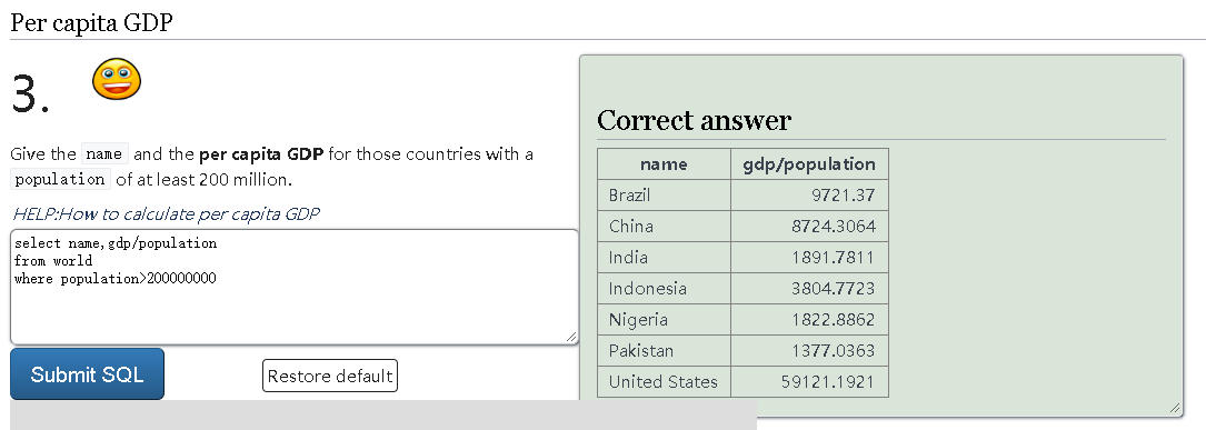 sqlzoo SELECT from WORLD Tutorial 练习答案_tutorial world答案-CSDN博客