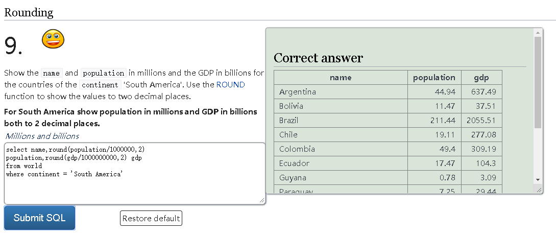 sqlzoo SELECT from WORLD Tutorial 练习答案_tutorial world答案-CSDN博客