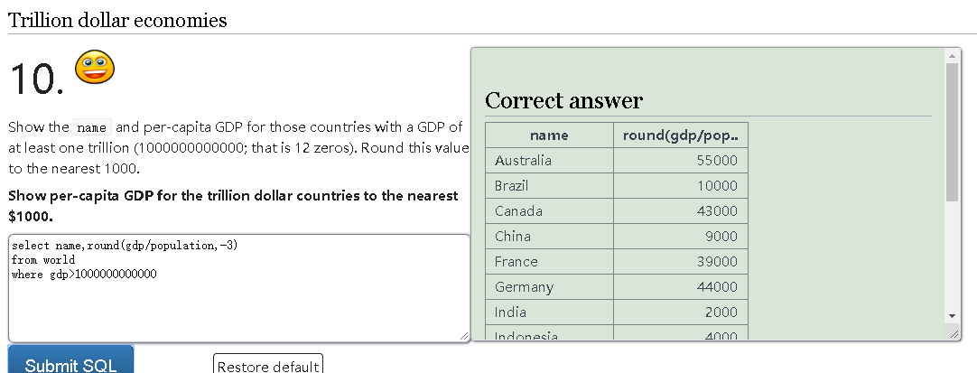 sqlzoo SELECT from WORLD Tutorial 练习答案_tutorial world答案-CSDN博客