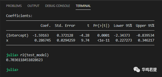 Julia学习笔记：使用GLM包进行一元回归分析及模型拟合度检验_glm函数在哪个包里-CSDN博客