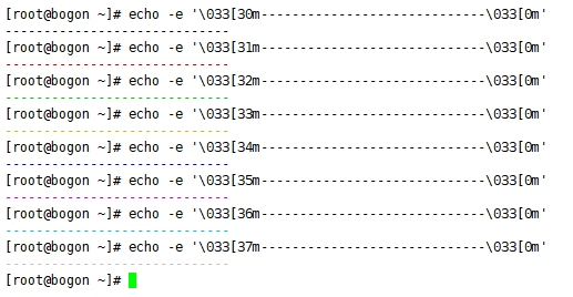 echo -e “\033[字背景颜色 字体颜色m字符串\033[0m“解释_echo -e 033-CSDN博客