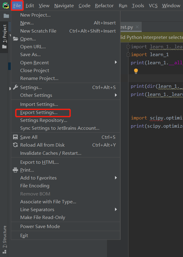 pycharm配置文件的导入和导出_pycharm导入旧版本配置-CSDN博客