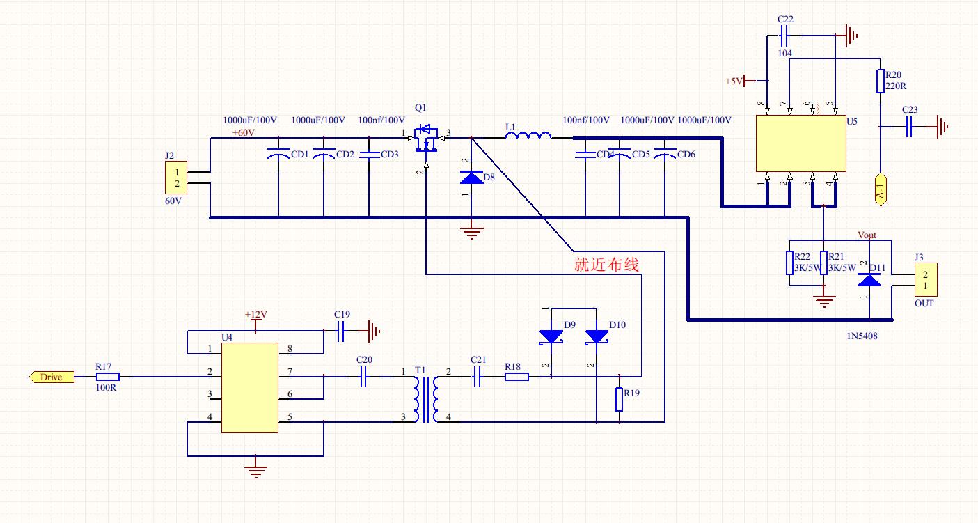 TL494制作0-60V/0-20A/BUCK恒流恒压可调稳压电源/效率大于95%_tl494频率占空比可调电路图-CSDN博客