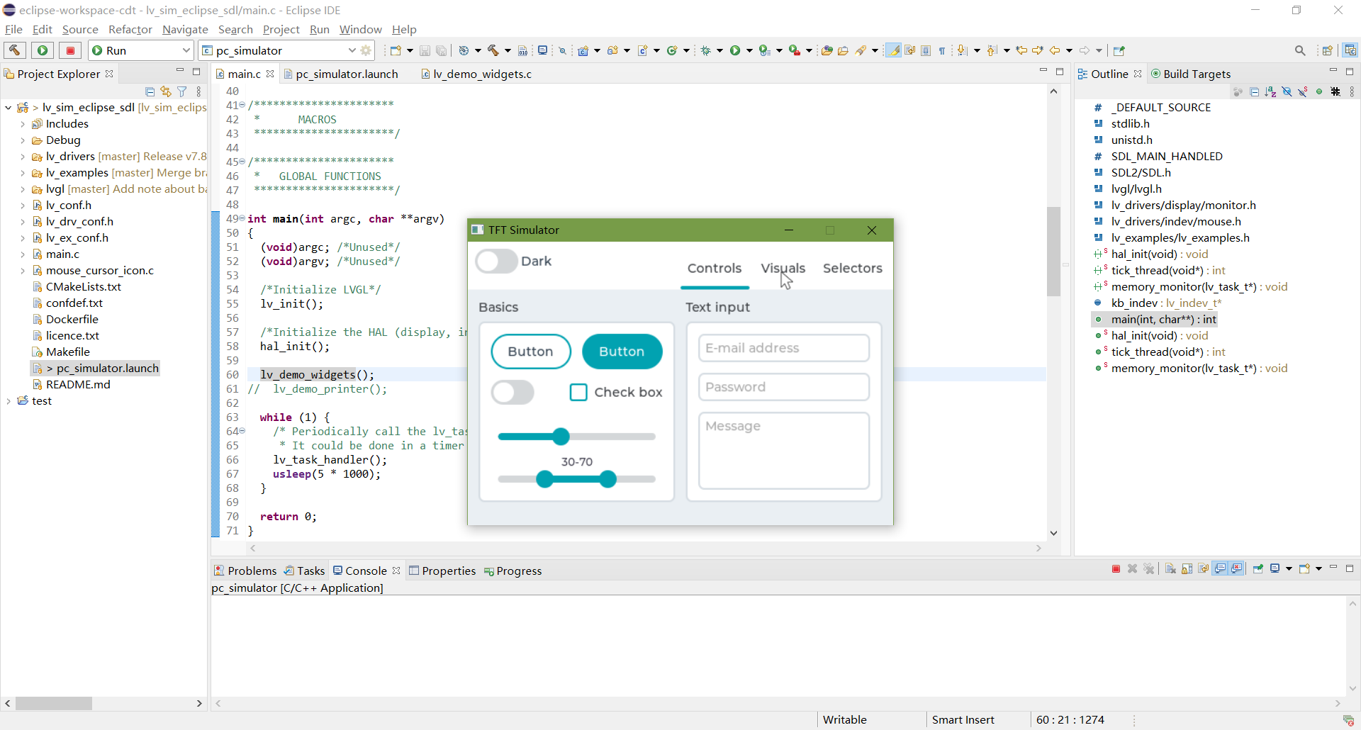 LVGL的使用：运行LVGL的PC模拟器例程_eclipse cdt lvgl-CSDN博客