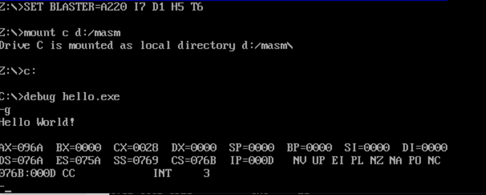 汇编——dosbox的debug常用指令dosbox Debug 调试汇编 Csdn博客 1845