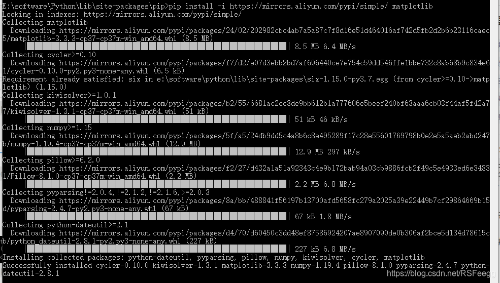 Python使用国内阿里云镜像安装matplotlibmatplotlib镜像安装 Csdn博客