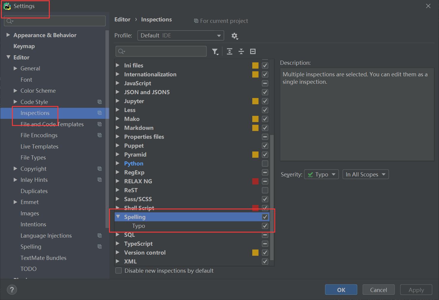 pycharm中代码底部有绿色的波浪线(解决办法)_pycharm绿色波浪线-CSDN博客
