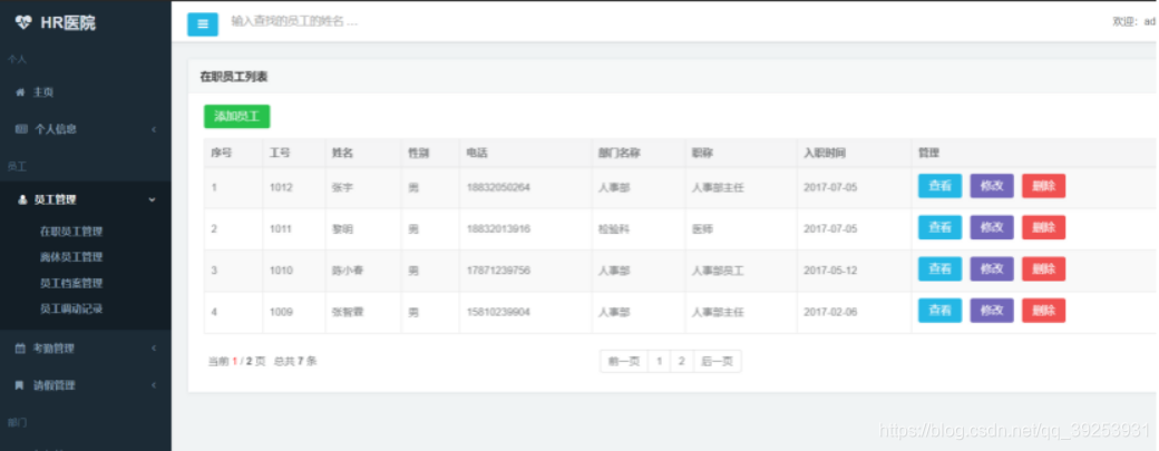 基于ssm的医院人事管理系统的设计与实现 Csdn博客