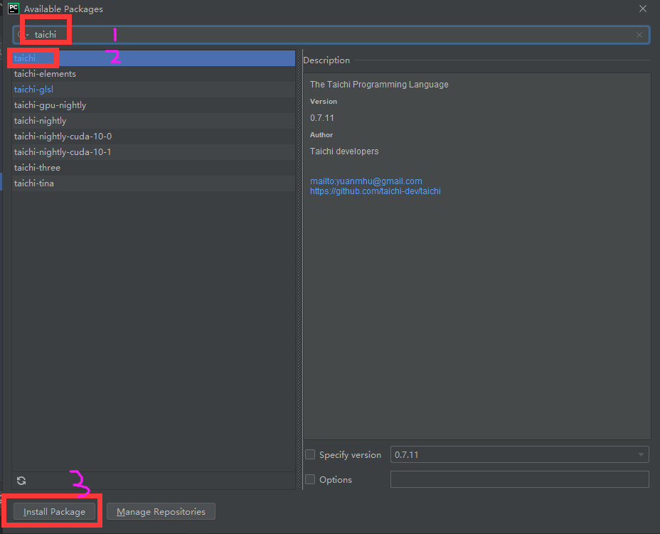 taichi的安装——PyCharm_taichi怎么装在python上-CSDN博客